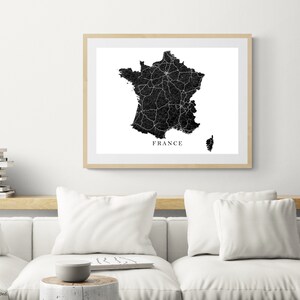 France Map Art Print Poster 3D Topographic Landscape Black - Etsy Canada