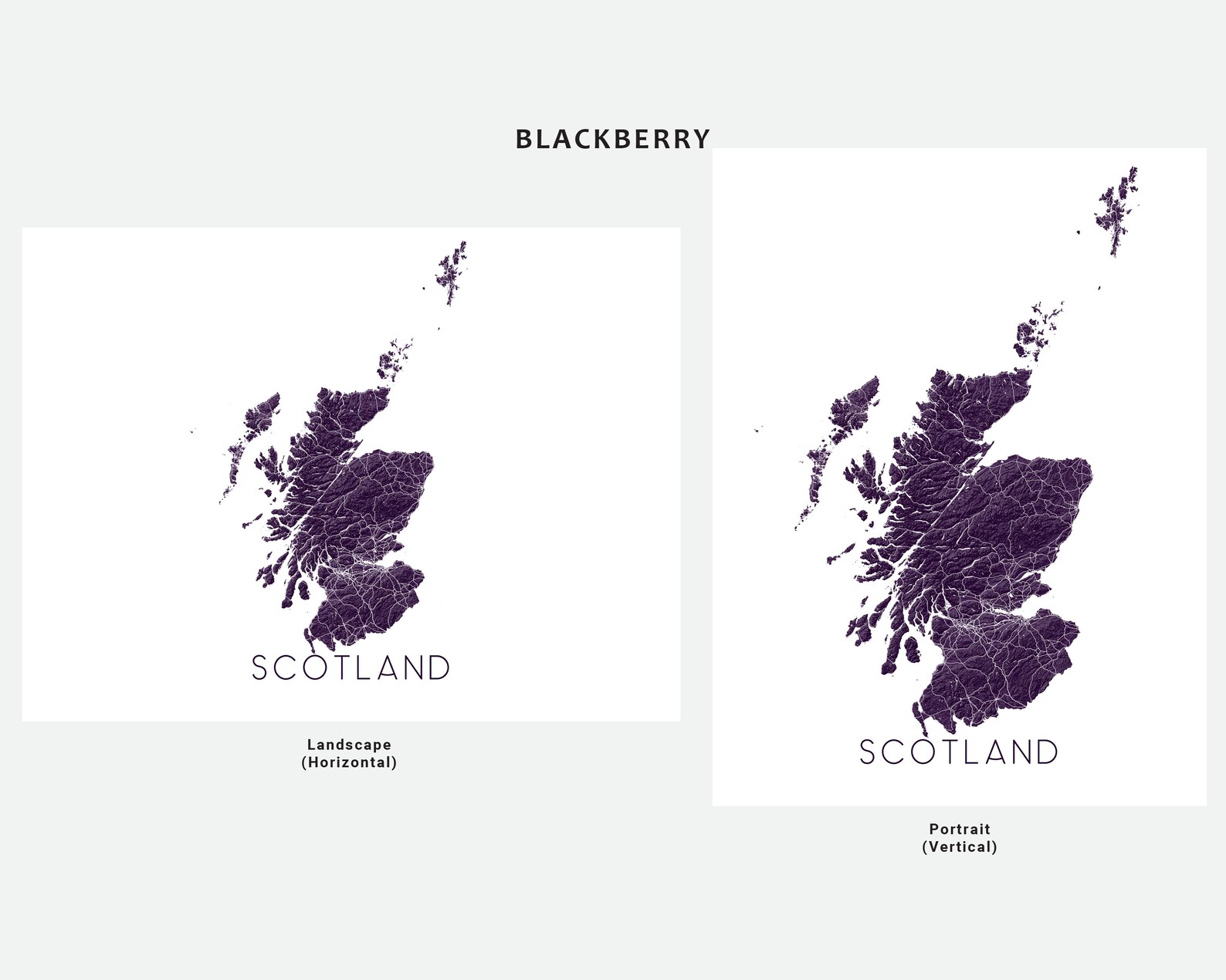 Scotland Map of Scotland Wall Art Print Poster, Topographic Landscape ...