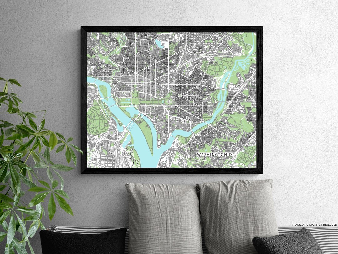 Washington DC Map Poster and Washington DC Print for Map of DC Poster ...