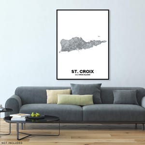 St Croix Map of Saint Croix US Virgin Islands Poster Print, Topographic ...