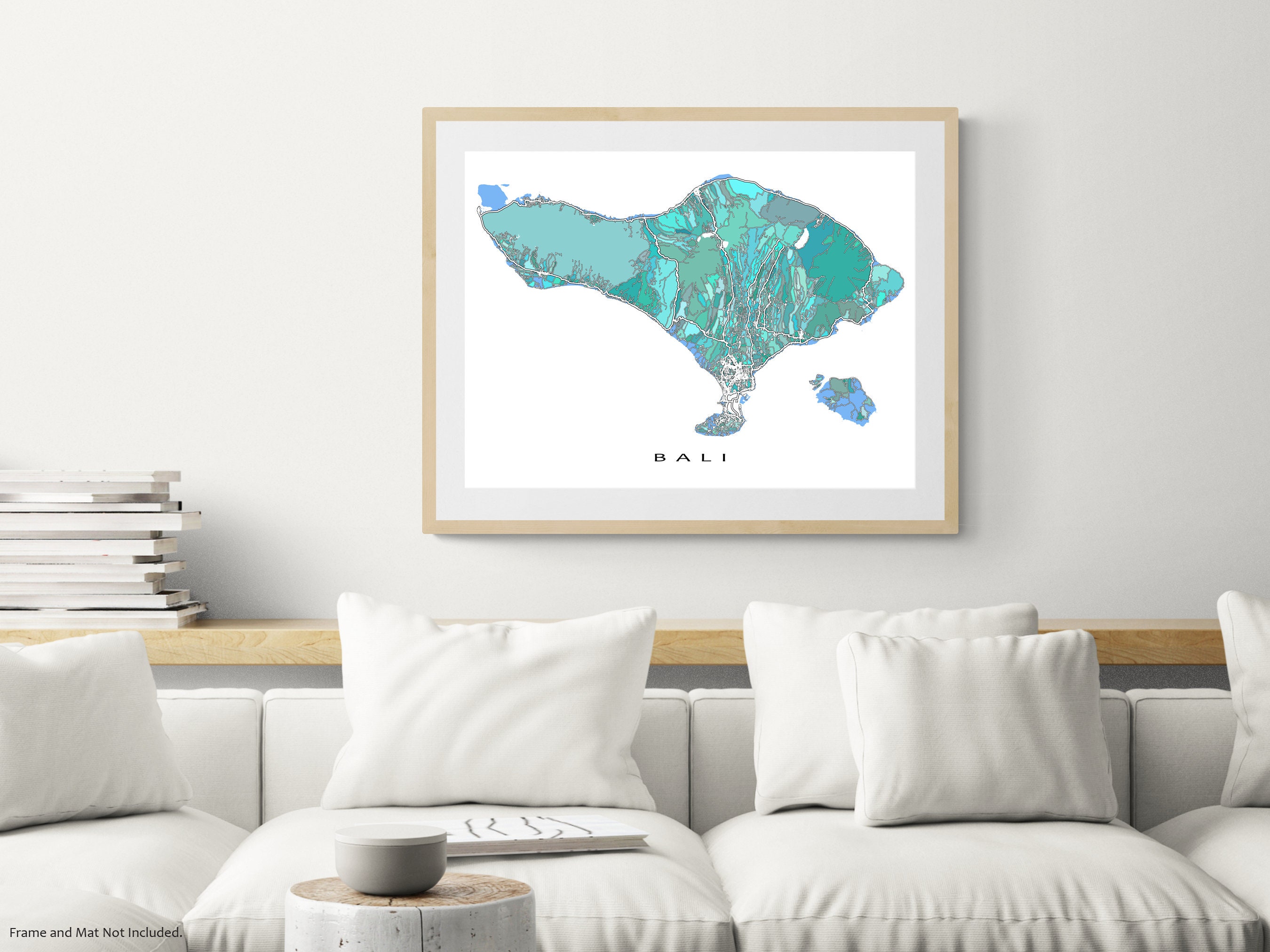 Bali Poster and Turquoise Geometric Bali Maps for Bali Decor - Etsy