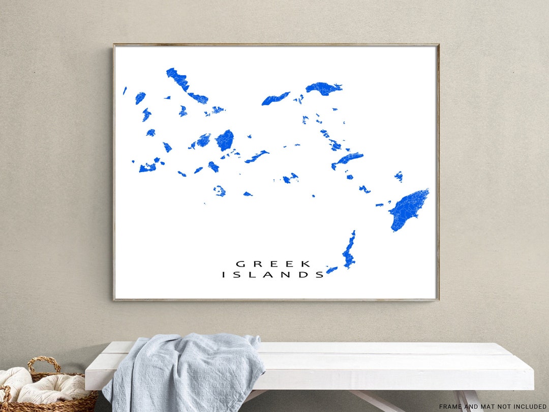 Greek Islands Map Print Poster and Greece Map Wall Art Prints ...