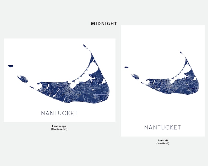 Nantucket Map Print and Nantucket Art Prints for Nantucket | Etsy