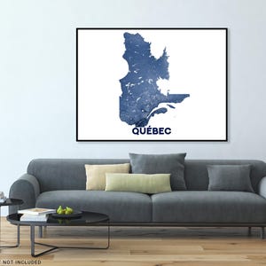 Quebec Print Poster Map of Quebec Canada Province Road Wall Art Maps ...