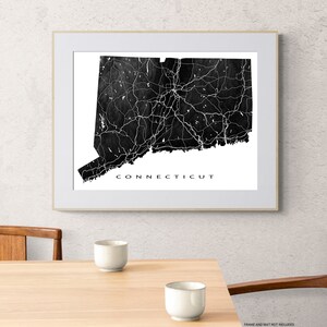 Connecticut Map and Connecticut Art Print for Connecticut State Maps ...