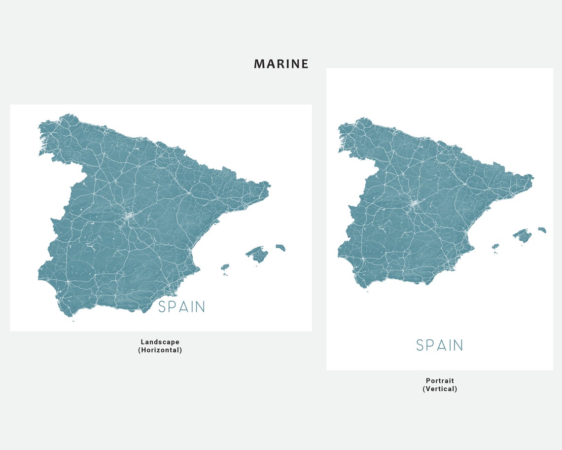 Spain Map of Spain Prints, Spain Print, Spain Wall Art for Home Wall ...