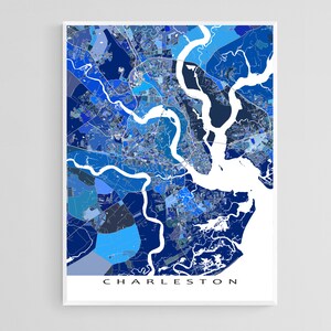 Charleston Map Poster and Charleston, South Carolina City Map Print, SC ...