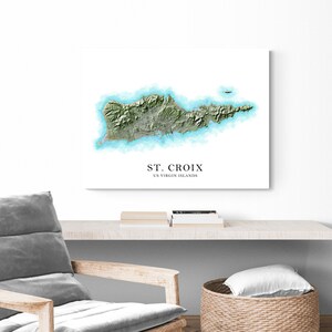 St Croix USVI Watercolor Style Wall Art Print Poster, Tropical Colorful ...