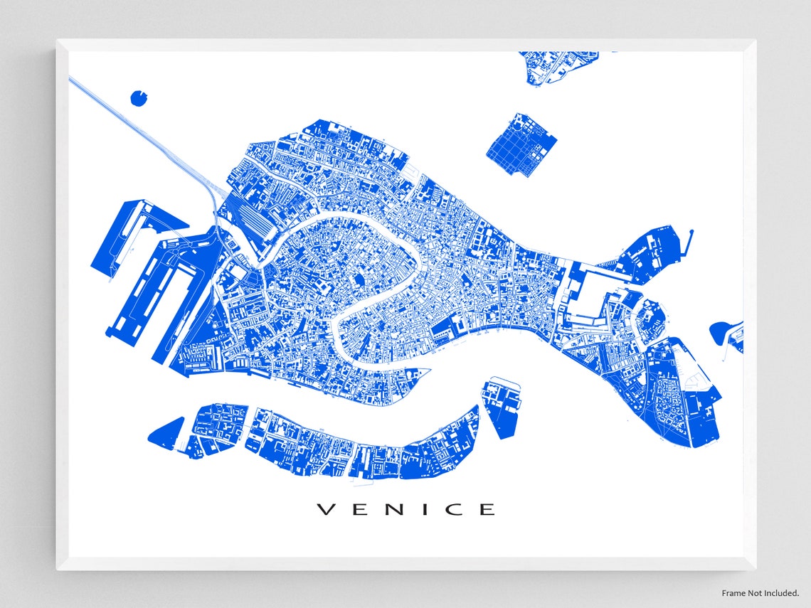 Venice Print and Venice Map Poster Venice Italy Map Print - Etsy