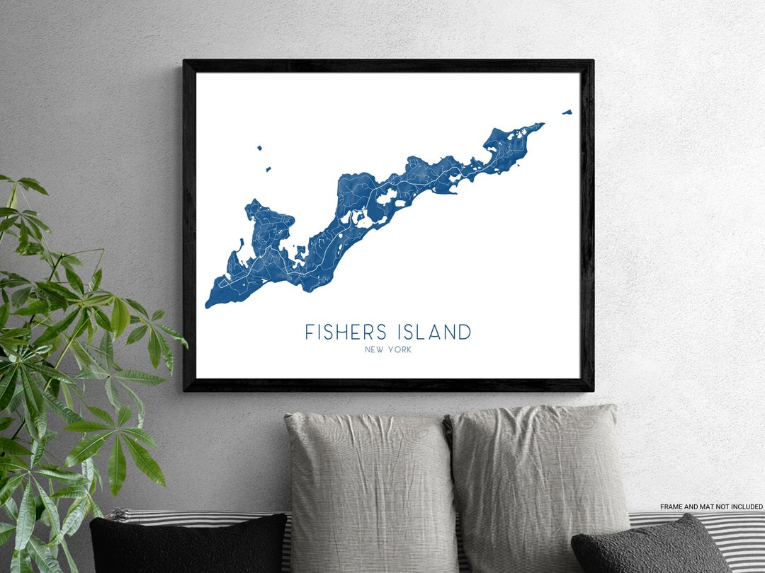 Fishers Island Map Print, 3D Landscape Topographic Map of Fishers ...