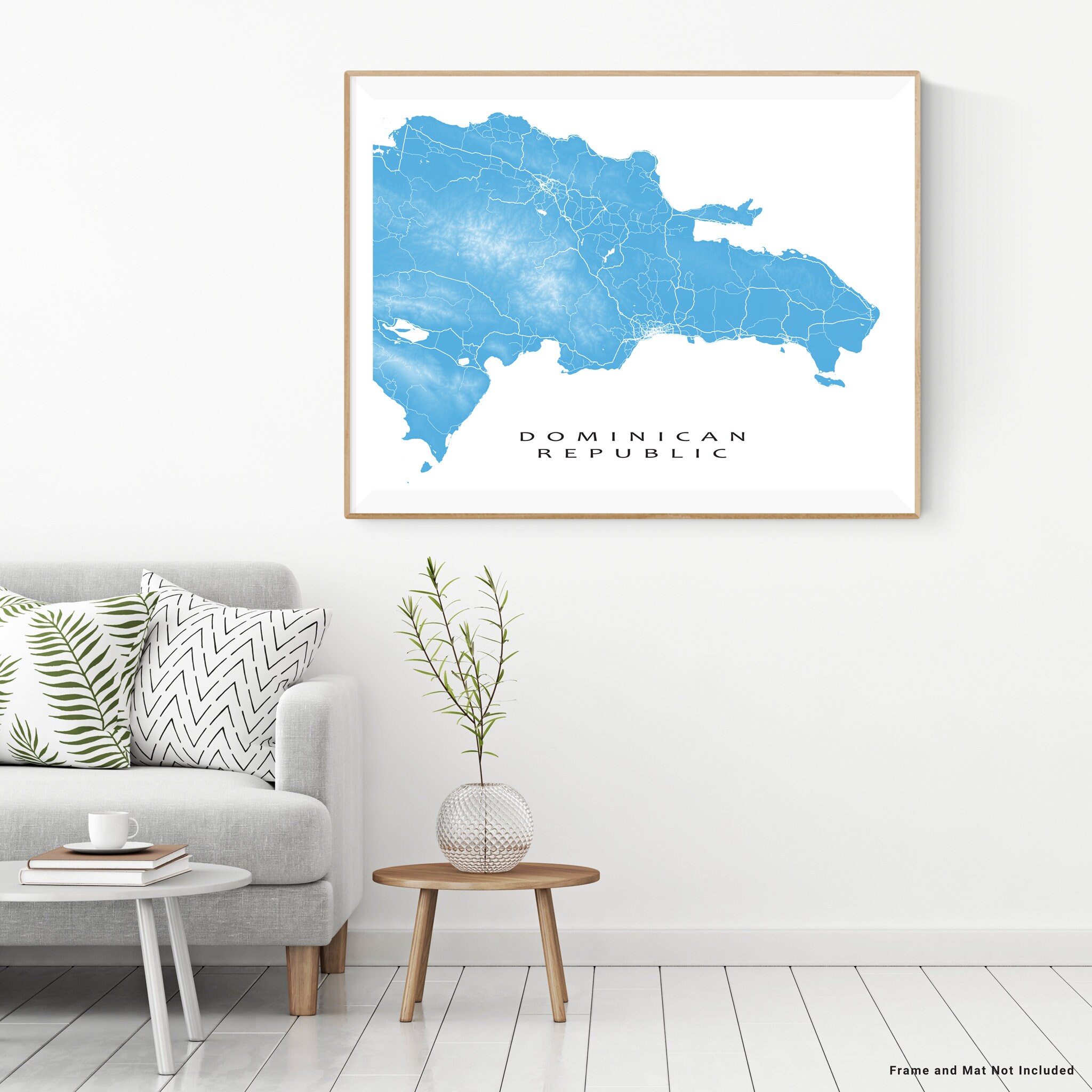 Dominican Republic Map Art Print Dominican Republic Art | Etsy