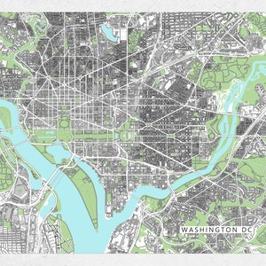 Washington DC Map Poster and Washington DC Print for Map of DC Poster ...