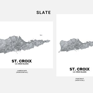 St Croix Map of Saint Croix US Virgin Islands Poster Print, Topographic ...