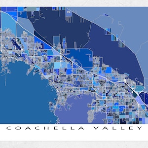 Coachella Valley Map Print, Palm Springs, Palm Desert, Coachella Map ...