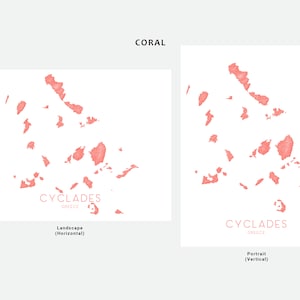 Cyclades Map of the Cyclades Islands, Cyclades Greece Art Print, Greek ...