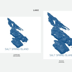 Salt Spring Island Map of Saltspring Island Print, BC Canada, Salt ...