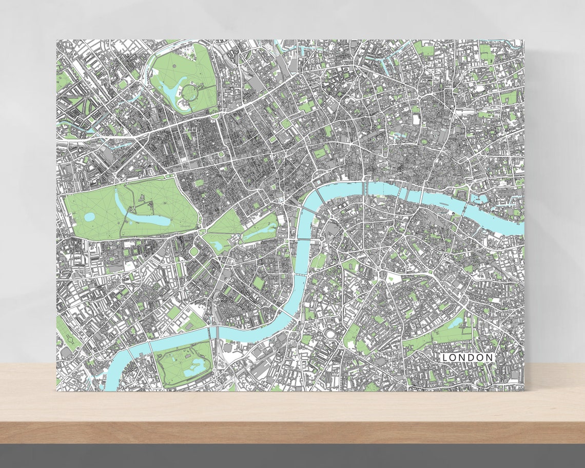 London Map Print and London Wall Art Prints London City Map - Etsy