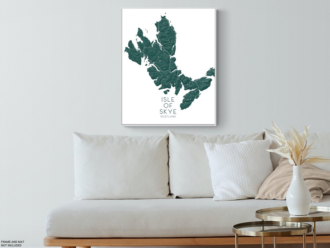 Isle of Skye Map Print Poster, Scotland Island Maps, 3D Topographic ...