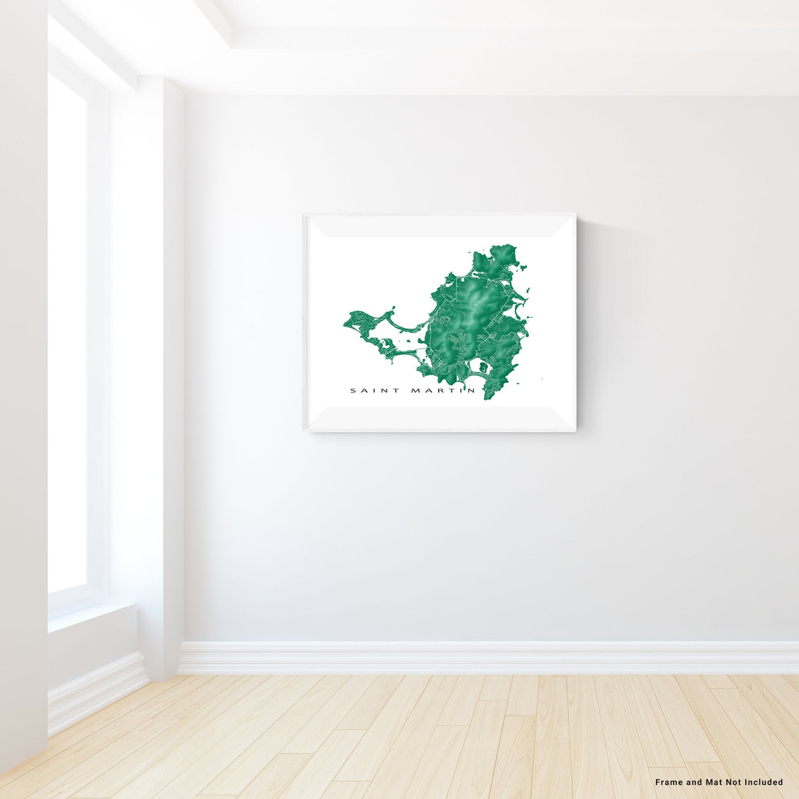 Saint Martin Map Print St Maarten Art Caribbean Island | Etsy