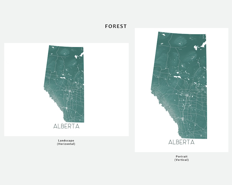 Alberta Topographic Map Print, Province Wall Art Poster - Etsy