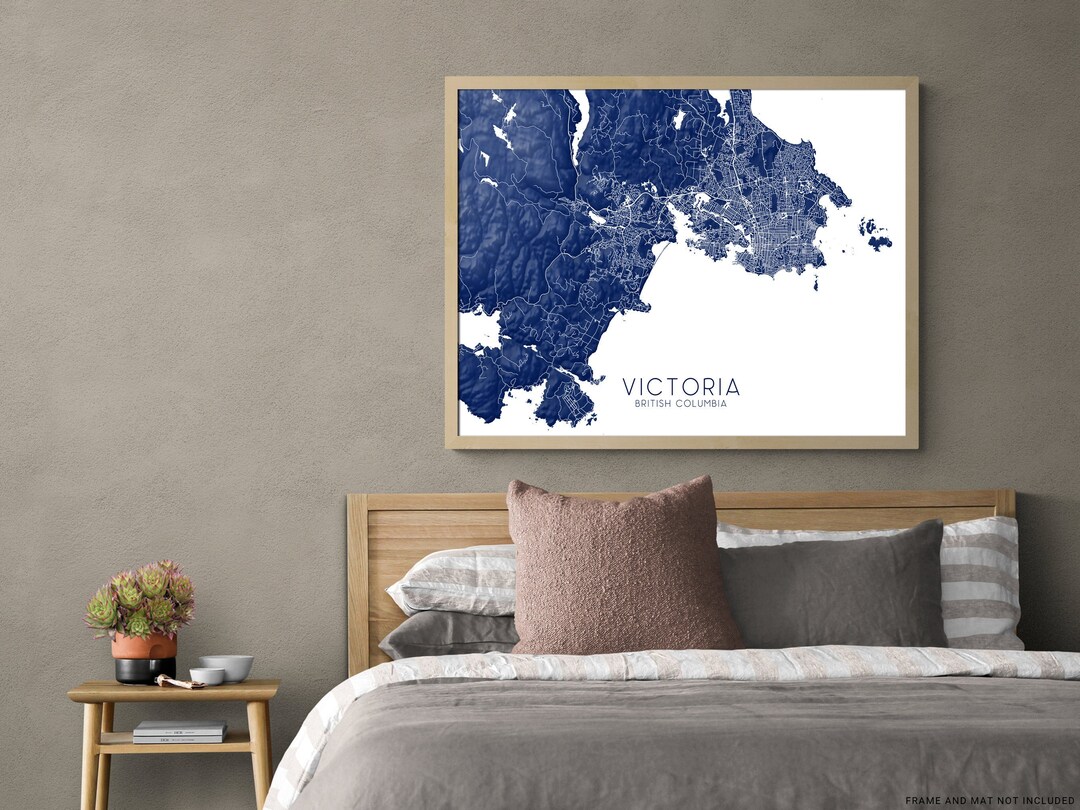 Victoria BC Map of Victoria Canada With 3D Topographic Landscape ...