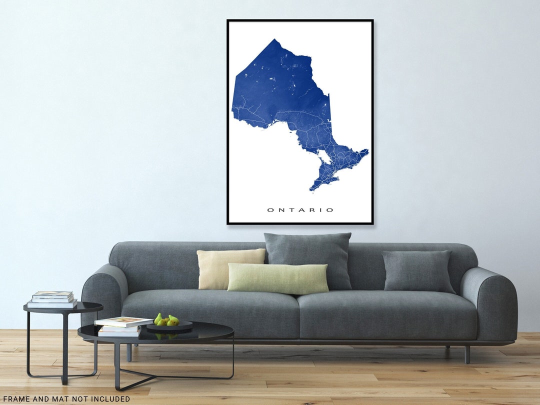 Ontario Print and Ontario Map Poster for Ontario Canada Map, Province ...