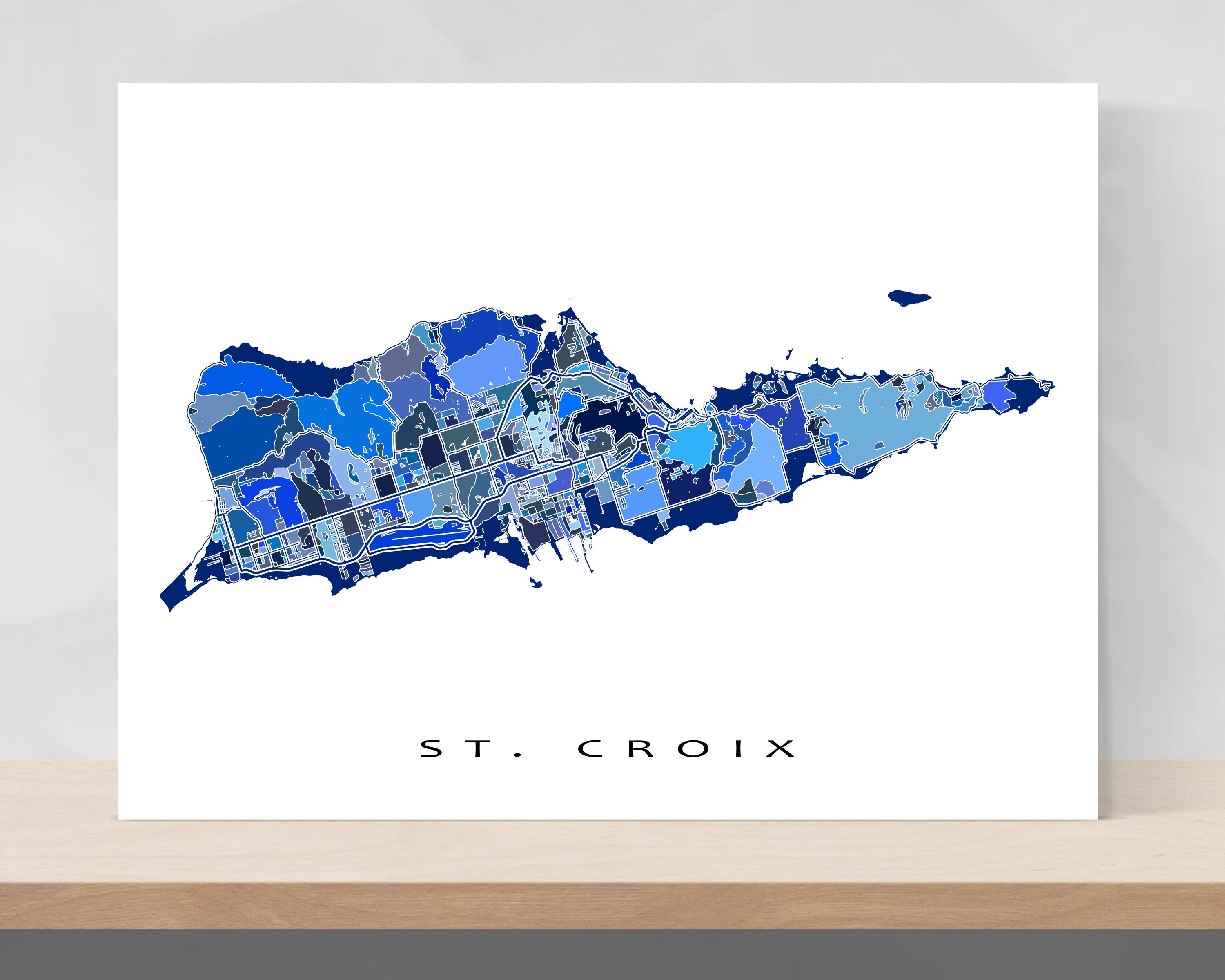 St Croix USVI Map of St Croix Map Virgin Islands Print - Etsy