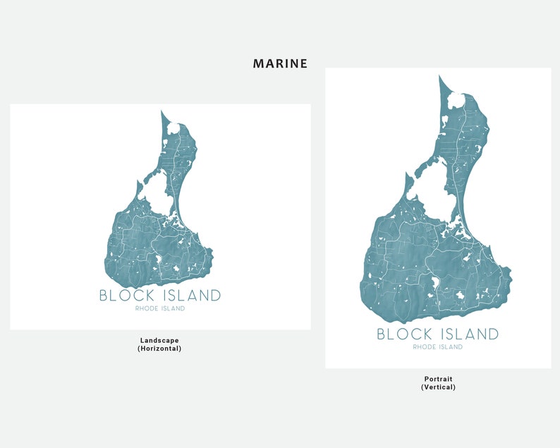 Block Island Map of Block Island Print Block Island Poster - Etsy