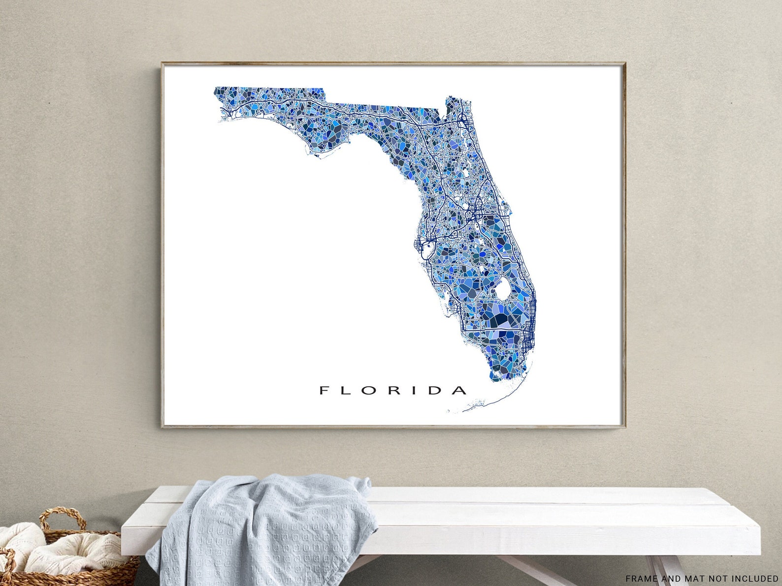 Florida Map Print, Florida State Wall Art, Map of Florida Art, FL Wall ...