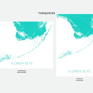 Florida Keys Map of Florida Keys Art Prints, Florida Key FL Print for ...