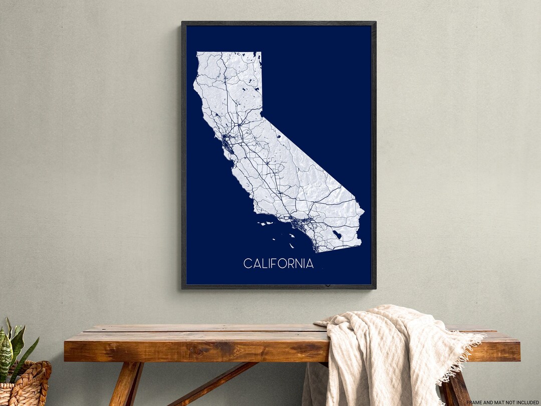 California Map State Wall Art Print Poster Colorful - Etsy