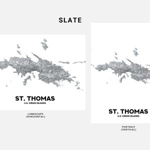 St Thomas Map of Saint Thomas US Virgin Island Wall Art Print Poster ...