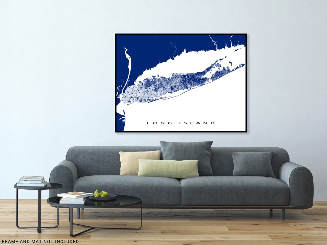 Long Island Map Art Print and Long Island Wall Art Poster, New York, NY ...