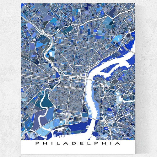 Philadelphia Map Print City Map Poster - Etsy