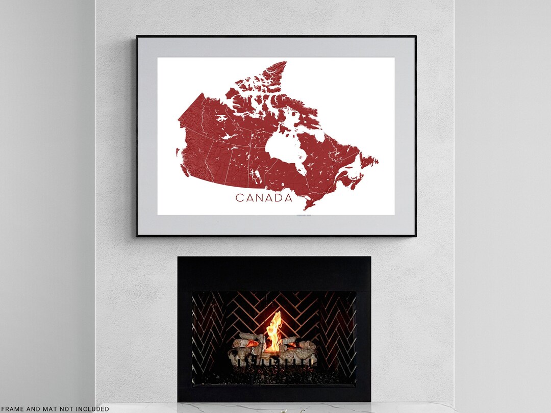 Canada Map Poster, Map of Canada Print, Canada Art Prints, Canadian ...