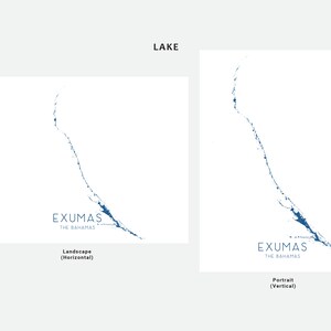 Exuma Bahamas Map of the Exumas Islands, the Bahamas Art Print for Home ...