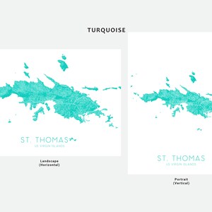 St Thomas Map Print and St Thomas USVI Map Poster for St Thomas US ...