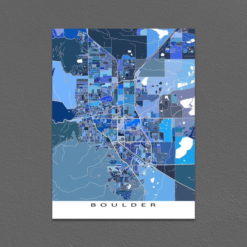 Boulder Colorado Map Print and Boulder CO City Street Maps for | Etsy