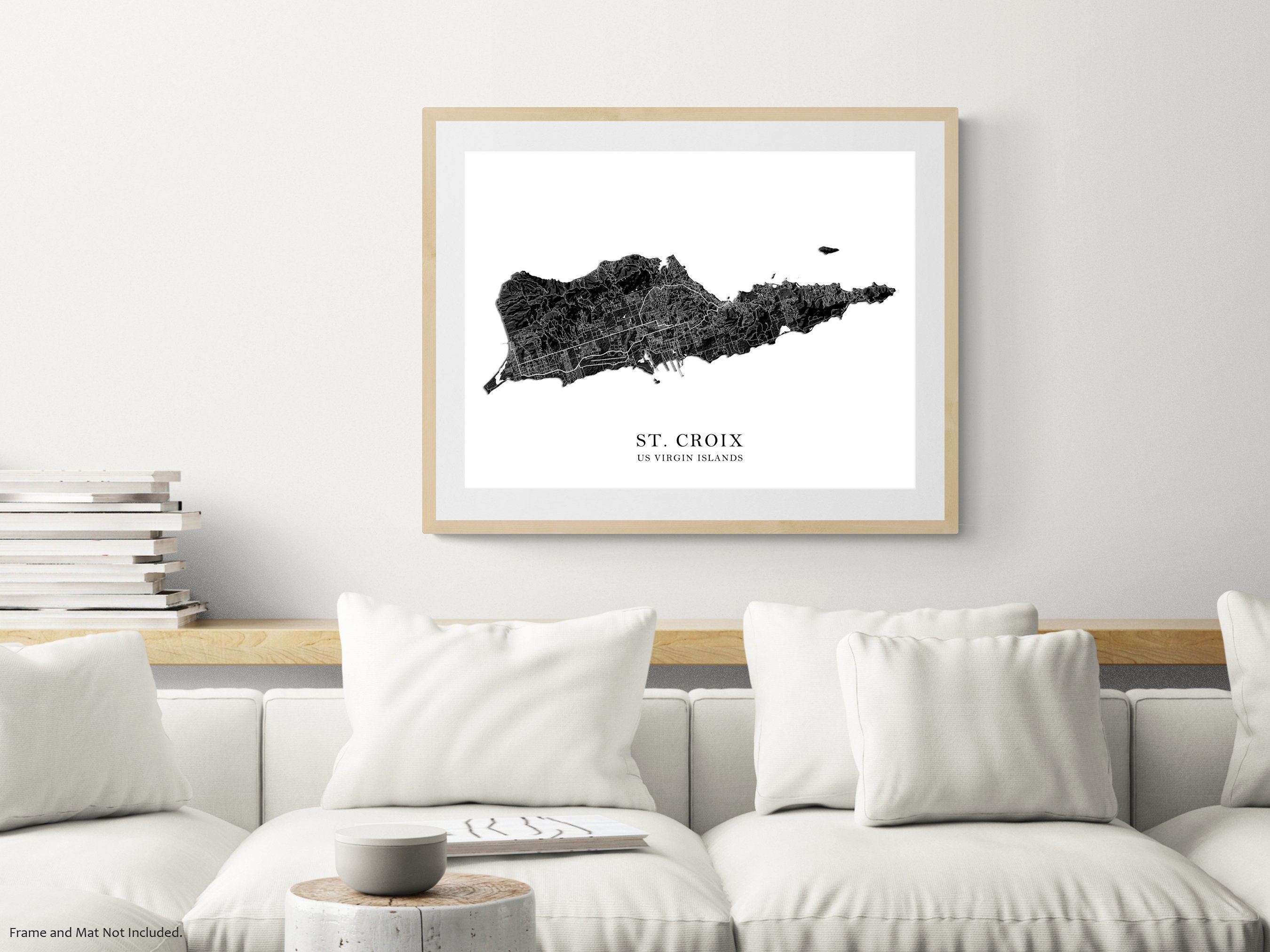 St Croix Map of St Croix USVI Wall Art Print Saint Croix US - Etsy Canada