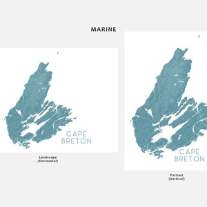 Cape Breton Map Print Wall Art Poster, Topographic Map of Cape Breton Island Nova Scotia Canada ...
