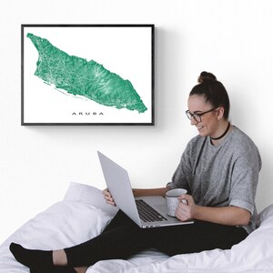Aruba Map Print Map Art Poster Caribbean Island Maps - Etsy