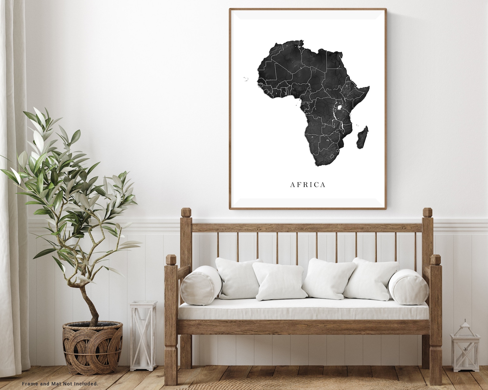 Map of Africa Map Art Print Poster African Continent Black - Etsy