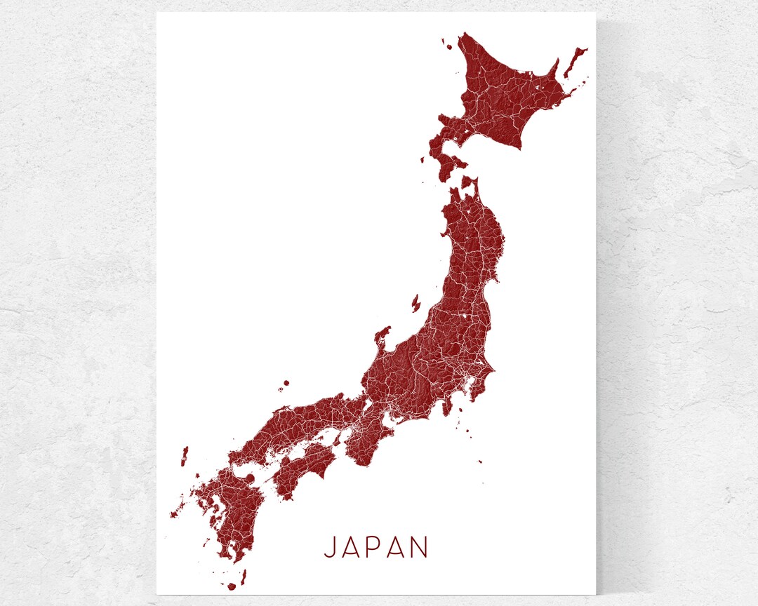 Japan Map of Japan Print Poster 3D Topographic Landscape - Etsy
