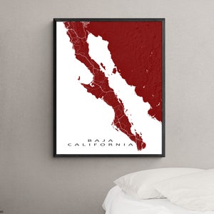 Baja California Map Poster and Baja Map Print for Baja Mexico Art ...
