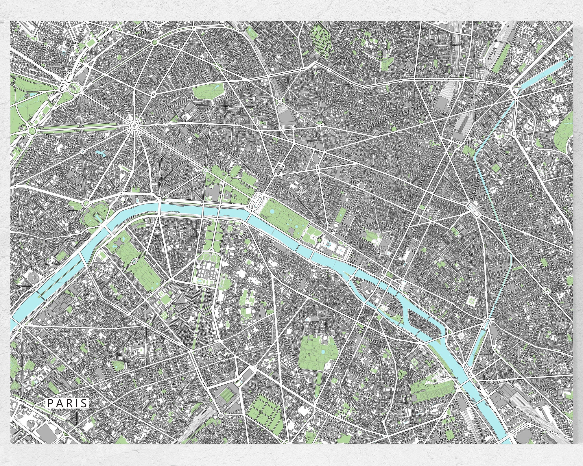 Paris Map Poster Paris Wall Art Print Paris Print Map of | Etsy