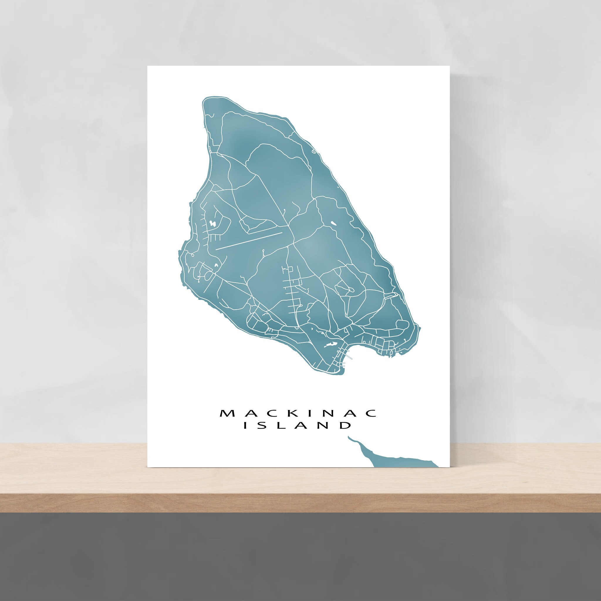 Mackinac Island Map Print and Landscape Mackinac Island Art | Etsy