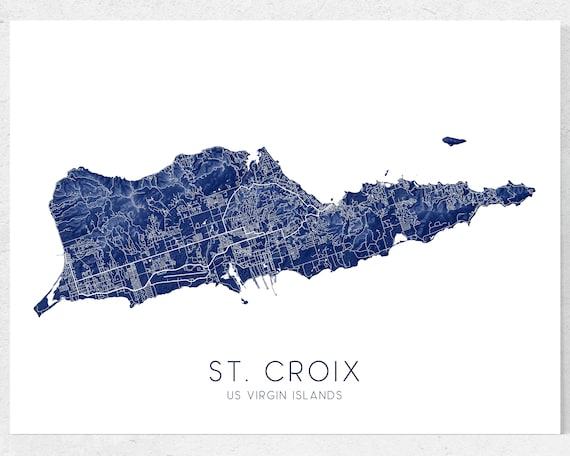 St Croix Map Print and St Croix USVI Map Poster for St Croix | Etsy Canada