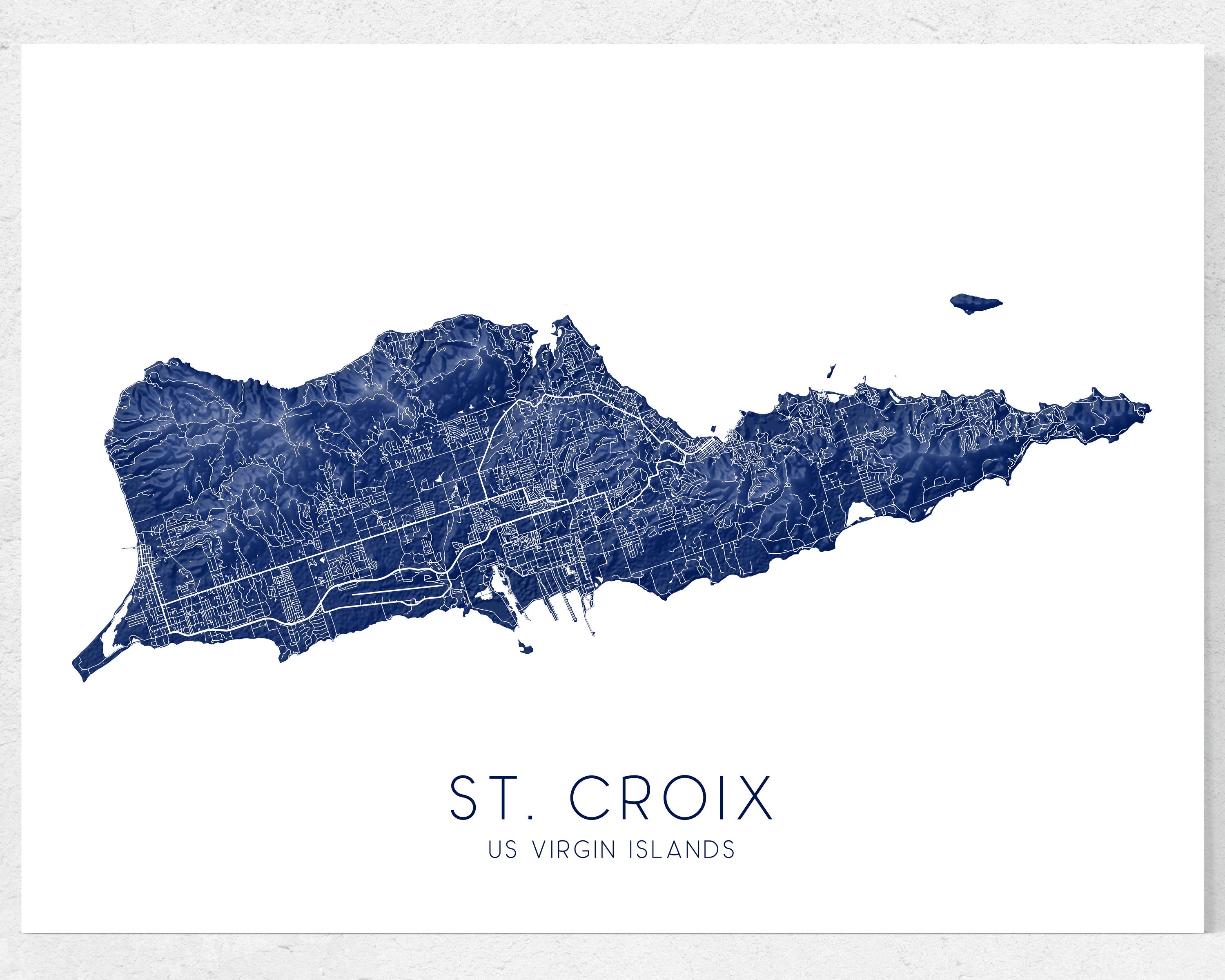 St Croix Map Print and St Croix USVI Map Poster for St Croix | Etsy Canada