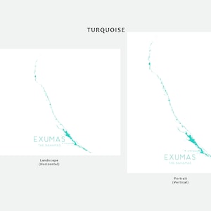 Exuma Bahamas Map of the Exumas Islands, the Bahamas Art Print for Home ...
