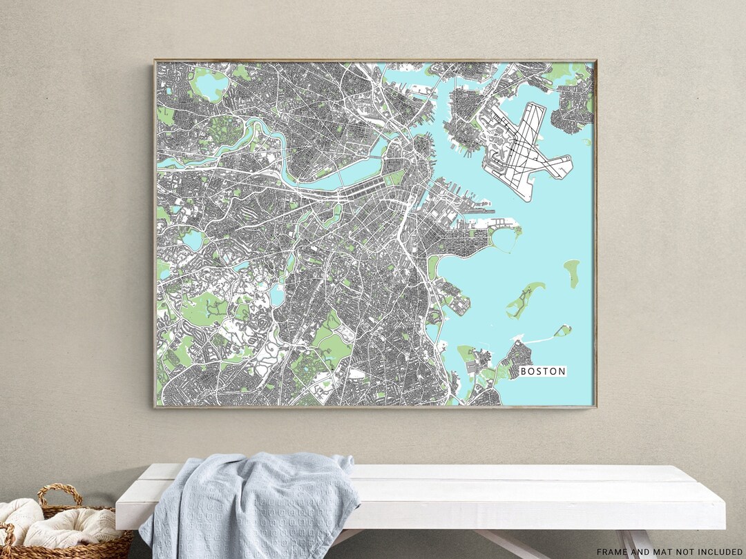 Boston Map Poster and Boston Wall Art Prints for Boston Massachusetts ...